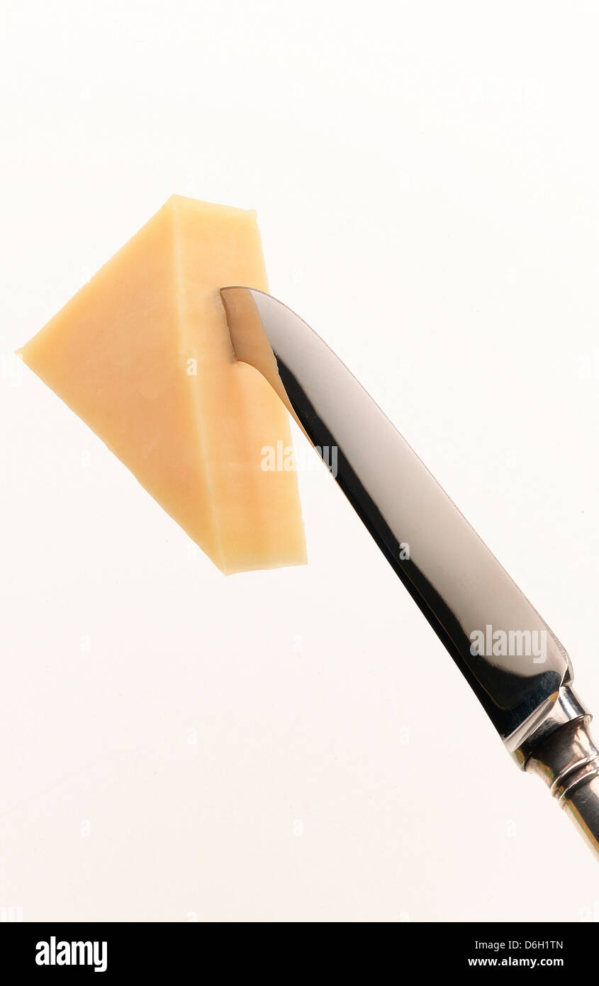cheese on knife Stock Photo - Alamy