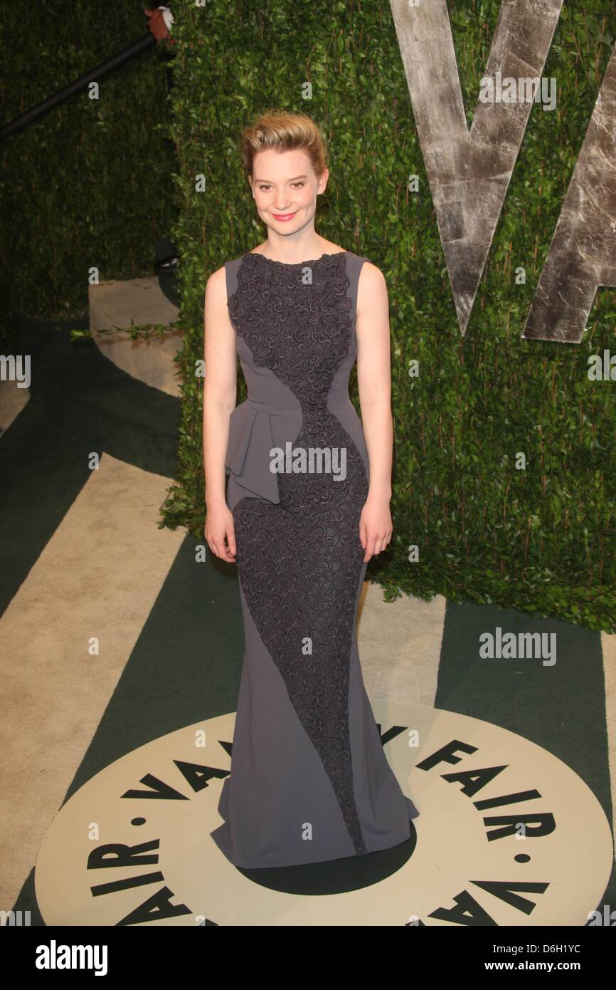 Australian actress Mia Wasikowska attends the 2012 Vanity Fair Oscar ...