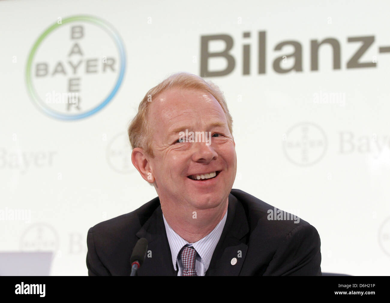 Bayer CEO Marijn Dekkers presents the balance sheet figures 2011 of the ...