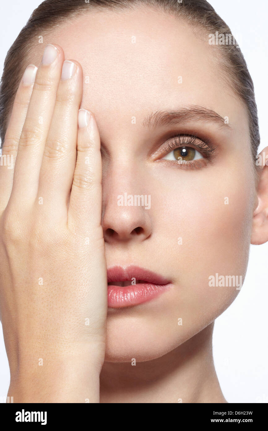 Hand face idea perspective hi-res stock photography and images - Alamy