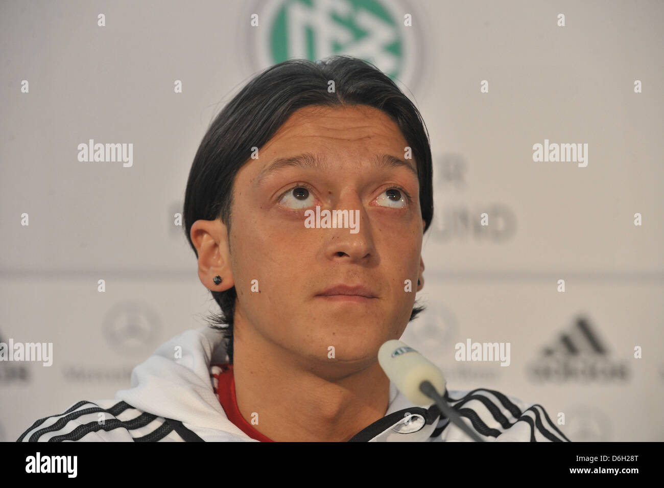 German national soccer player Mesut Ozil attends a press conference of ...