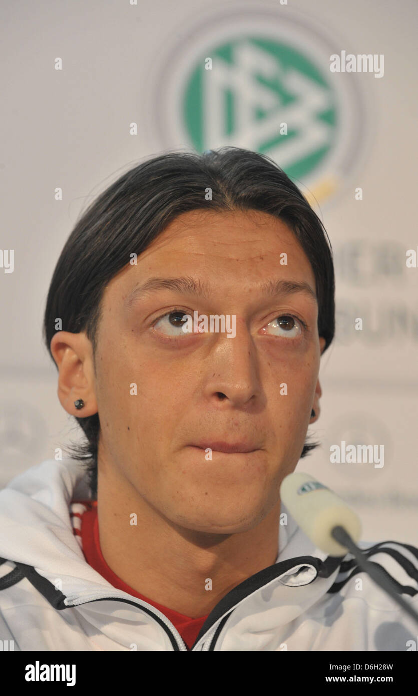German national soccer player Mesut Ozil attends a press conference of ...