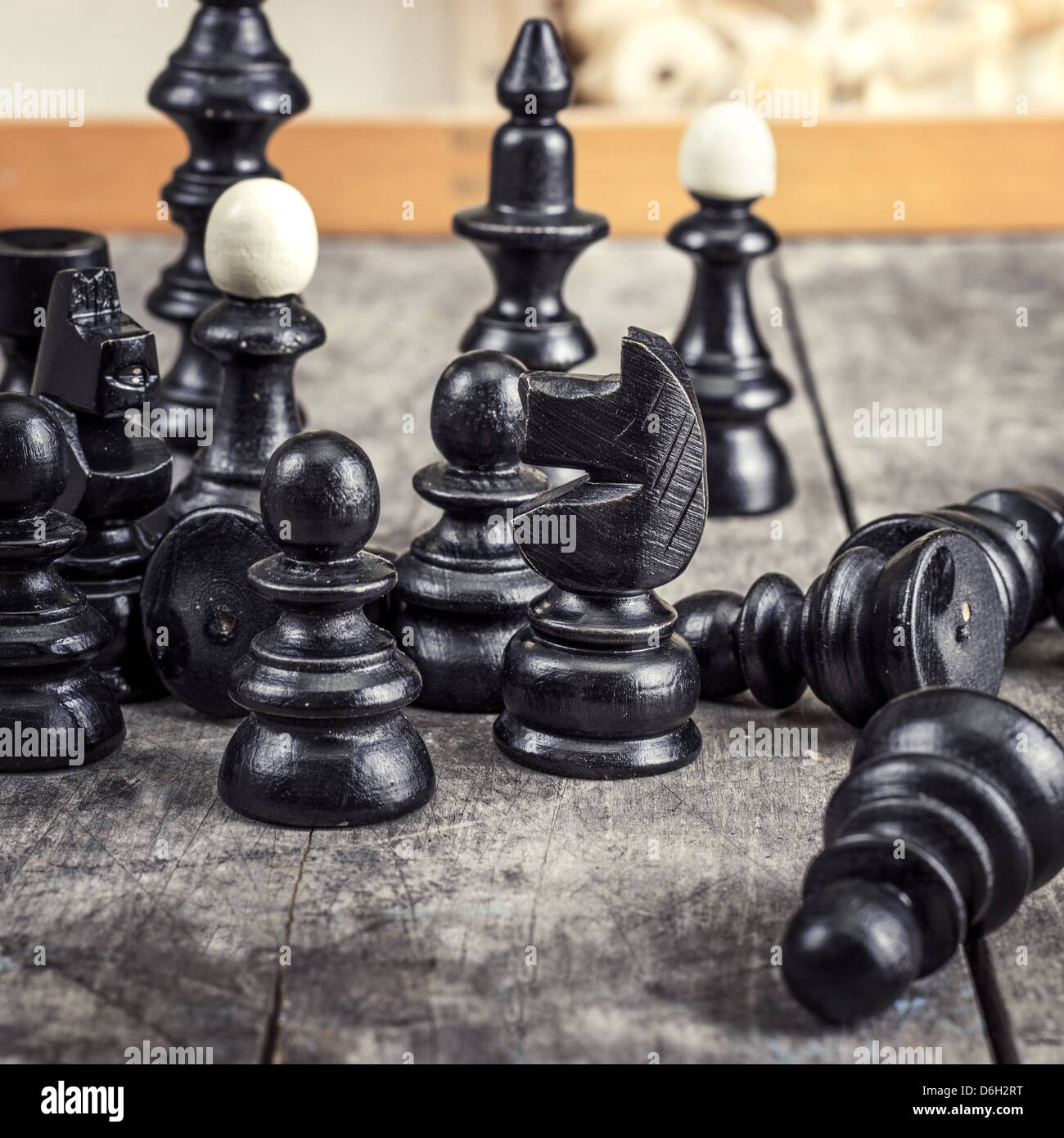 chess on table,after game close up Stock Photo - Alamy