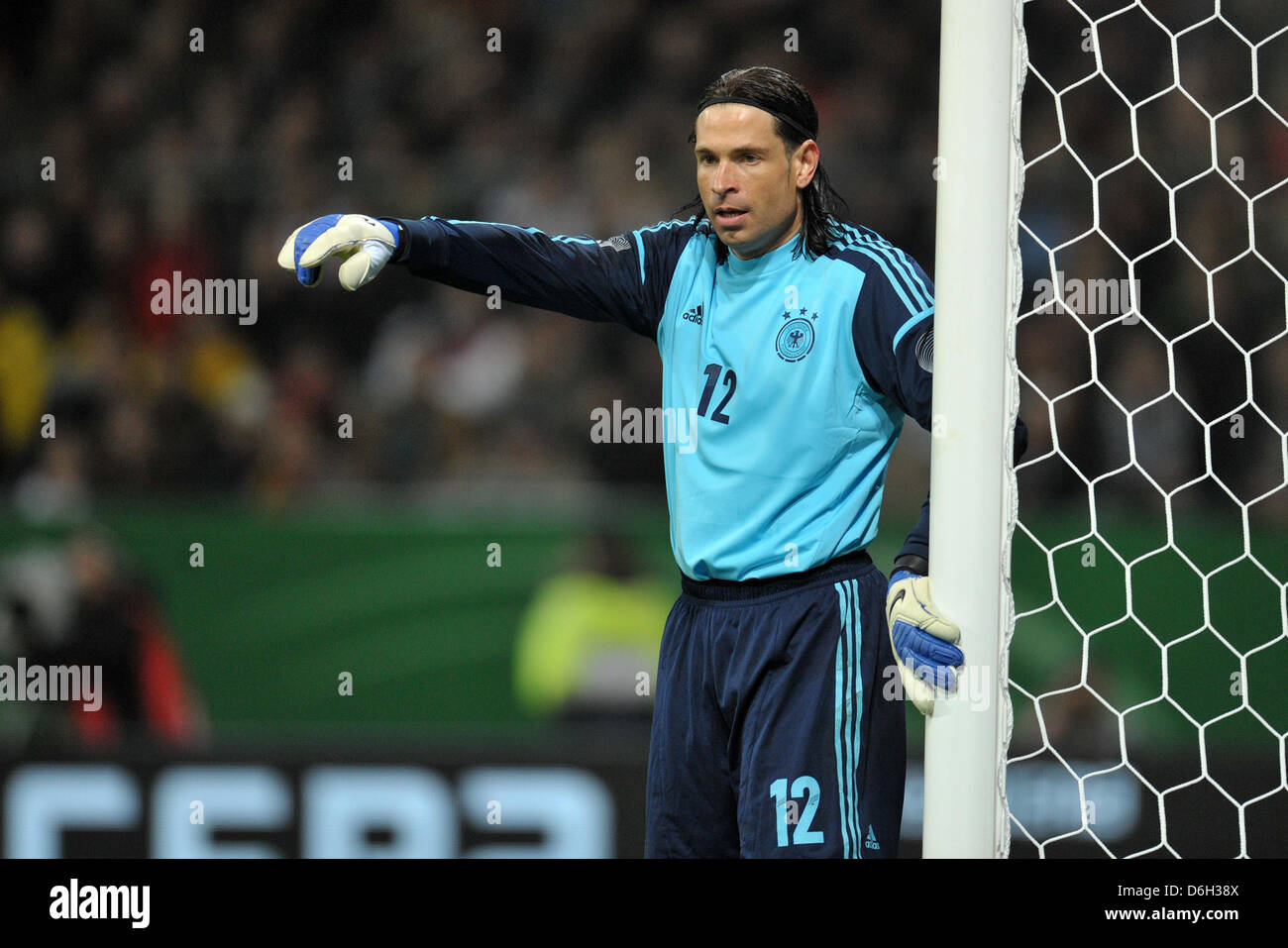 Germany's goalkeeper Tim Wiese gestures during the international ...