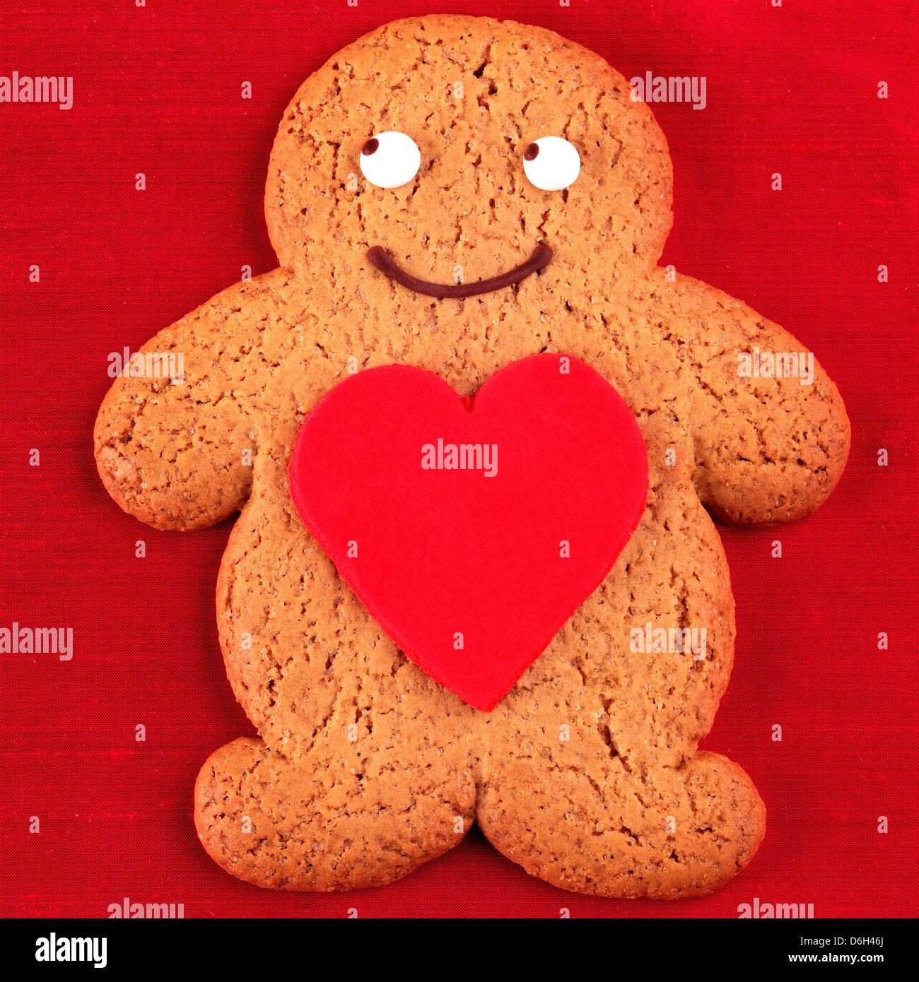 Valentines gingerbread man biscuit Stock Photo - Alamy