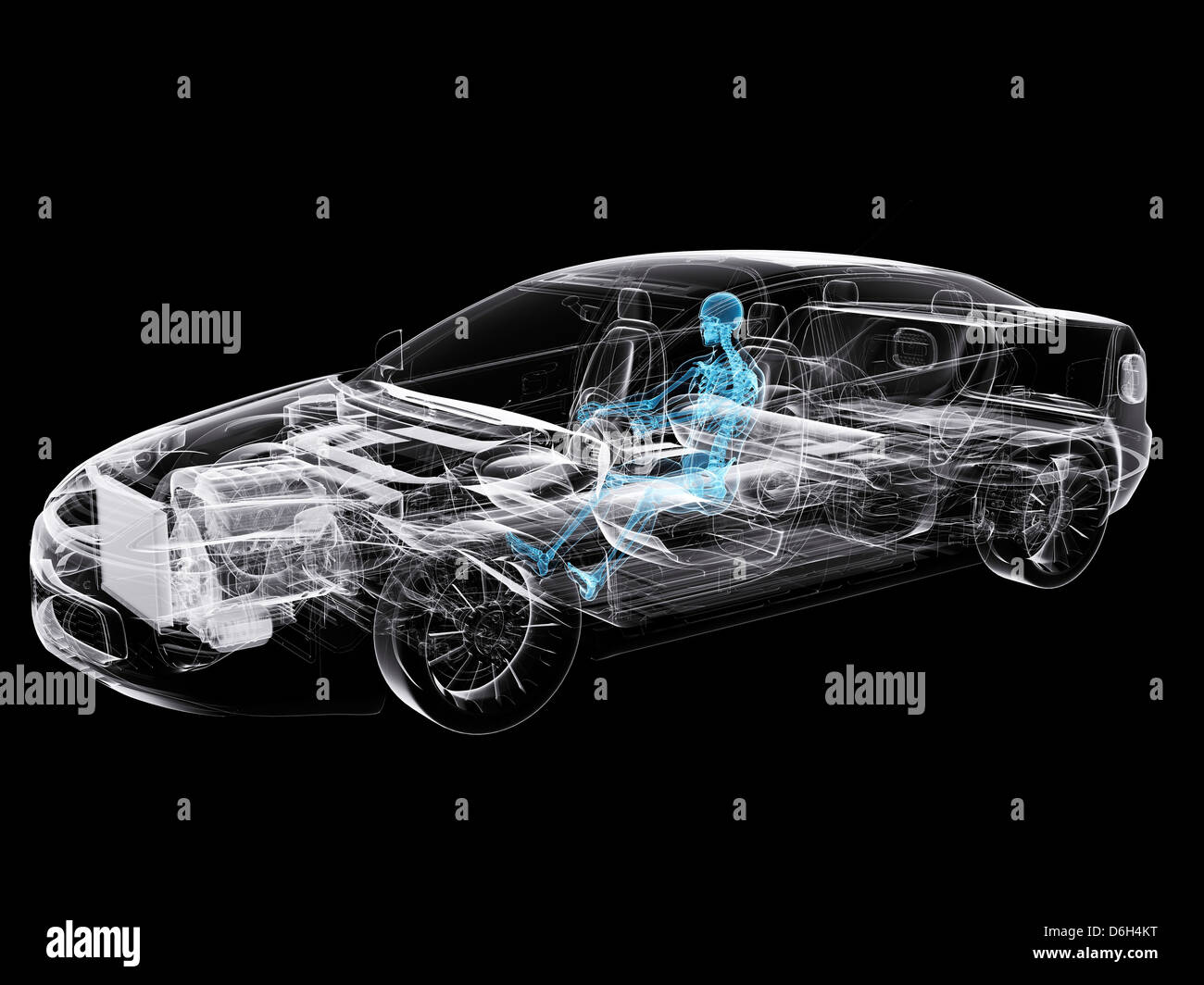 Car with driver, artwork Stock Photo - Alamy