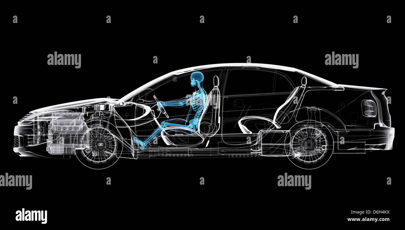 Car with driver, artwork Stock Photo - Alamy