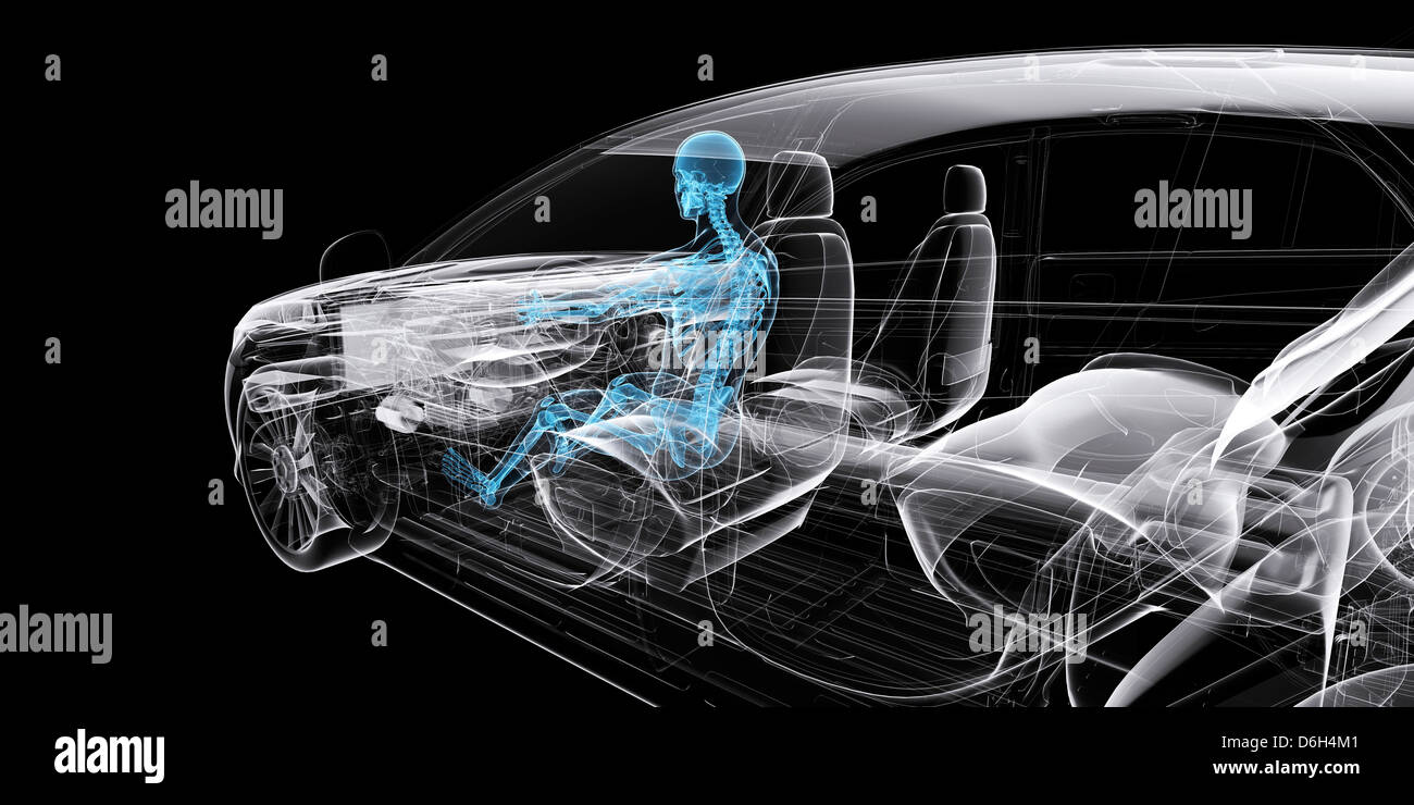 Car with driver, artwork Stock Photo - Alamy