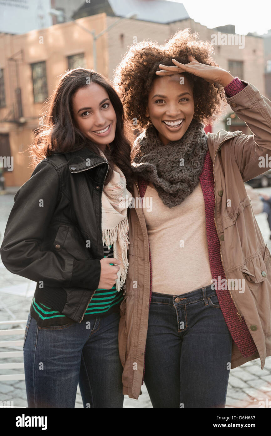 Woman covers eyes on street hi-res stock photography and images - Alamy