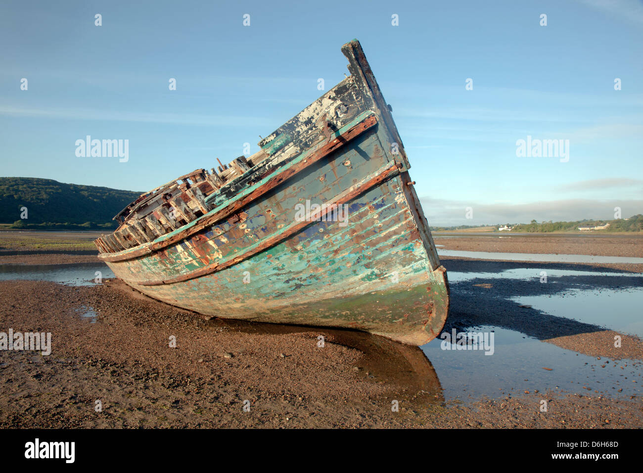 Shipwrecked Boat Dulas Beach Anglesey Wales UK Stock Photo - Alamy