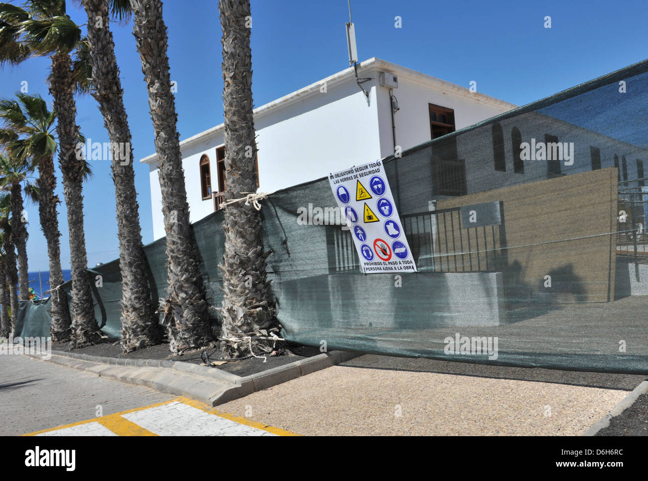Building sign and screen at a hotel/ villa in the Canary Islands. Hotel ...