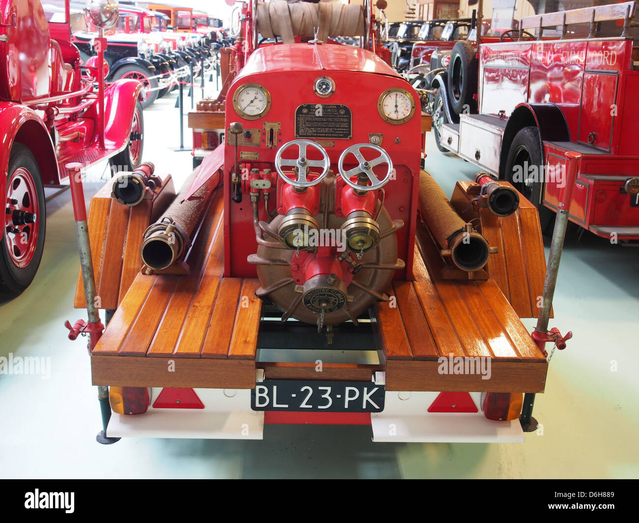 The Coventry Climax Engines firefighting pump trailer is a vintage fire ...