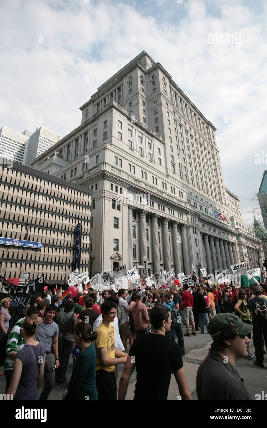 Student protest against tuition hikes in Montreal, Quebec Stock Photo ...