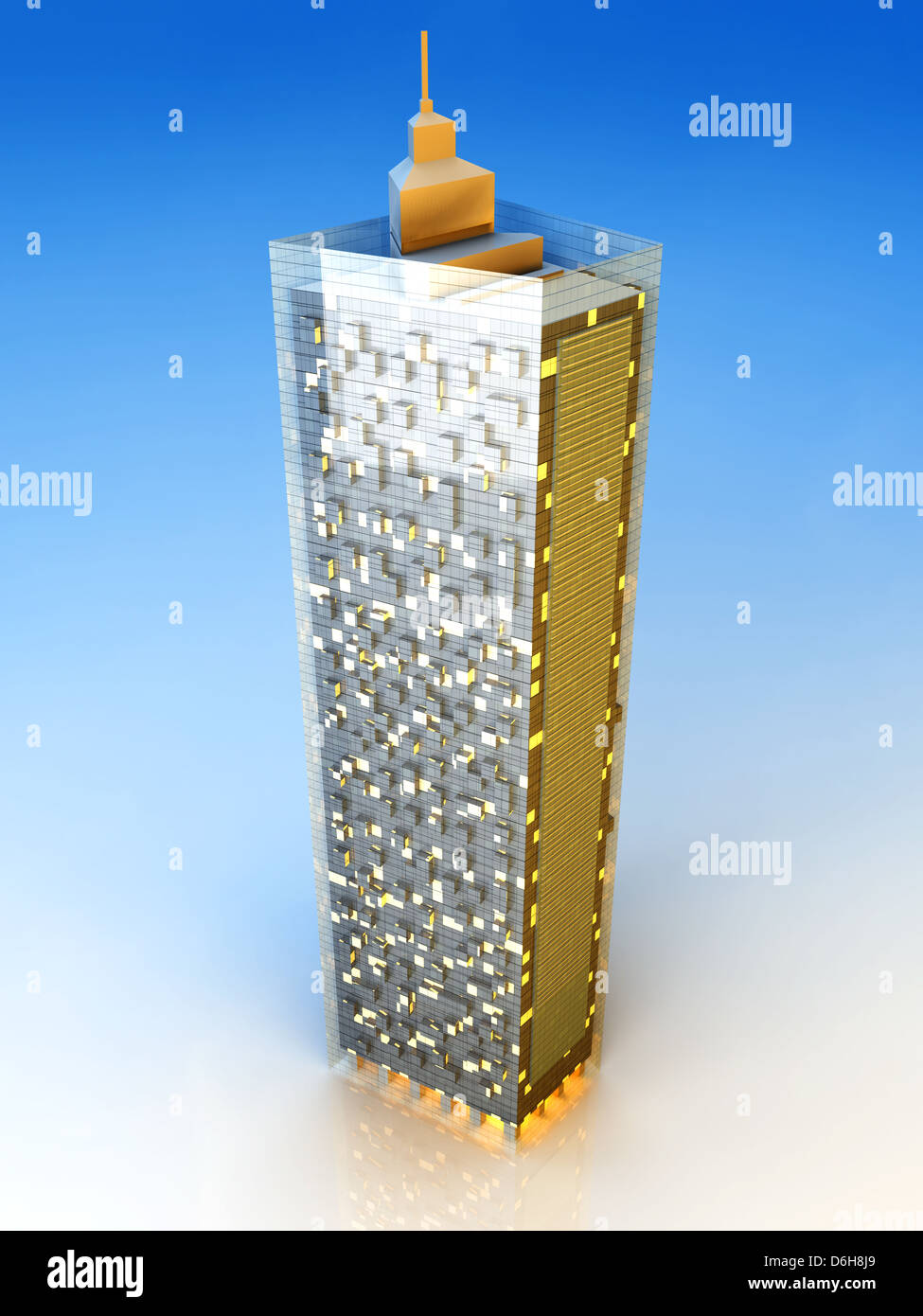 A contemporary skyscraper. 3D rendered Illustration Stock Photo - Alamy