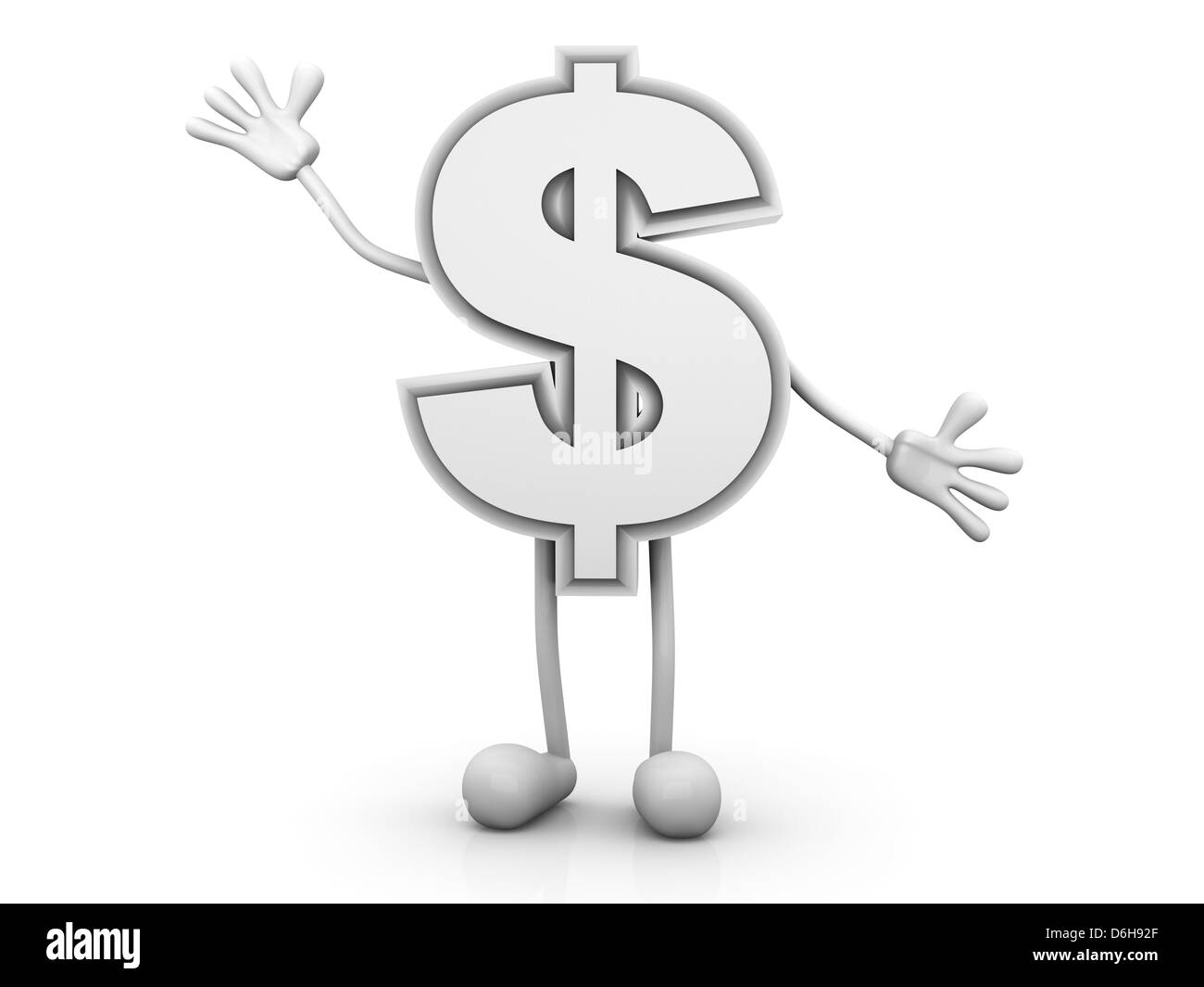 A greeting Cartoon Dollar. 3D rendered Illustration Stock Photo - Alamy