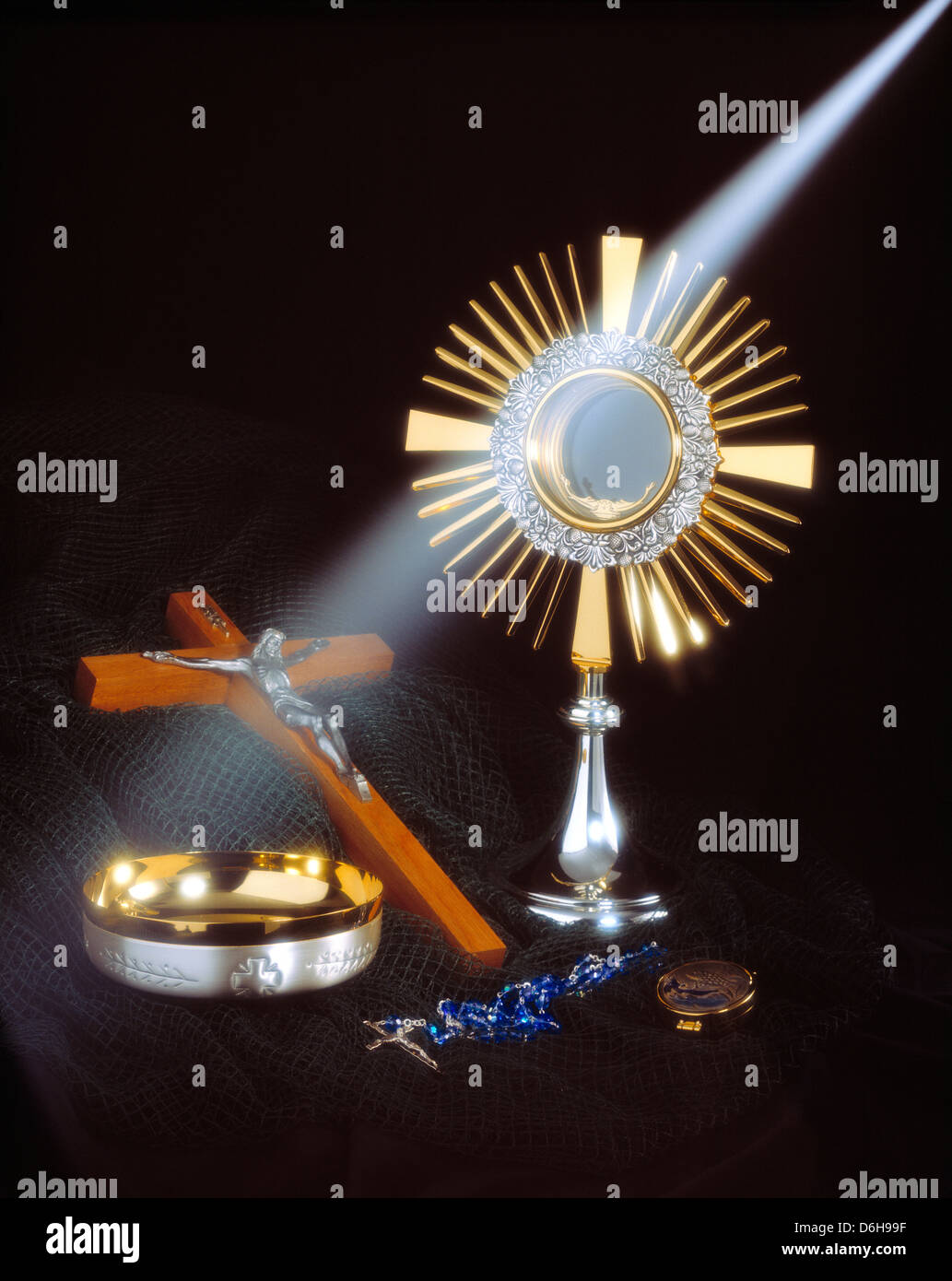 Sacred altar goods used in the Roman Catholic service of the Mass Stock ...