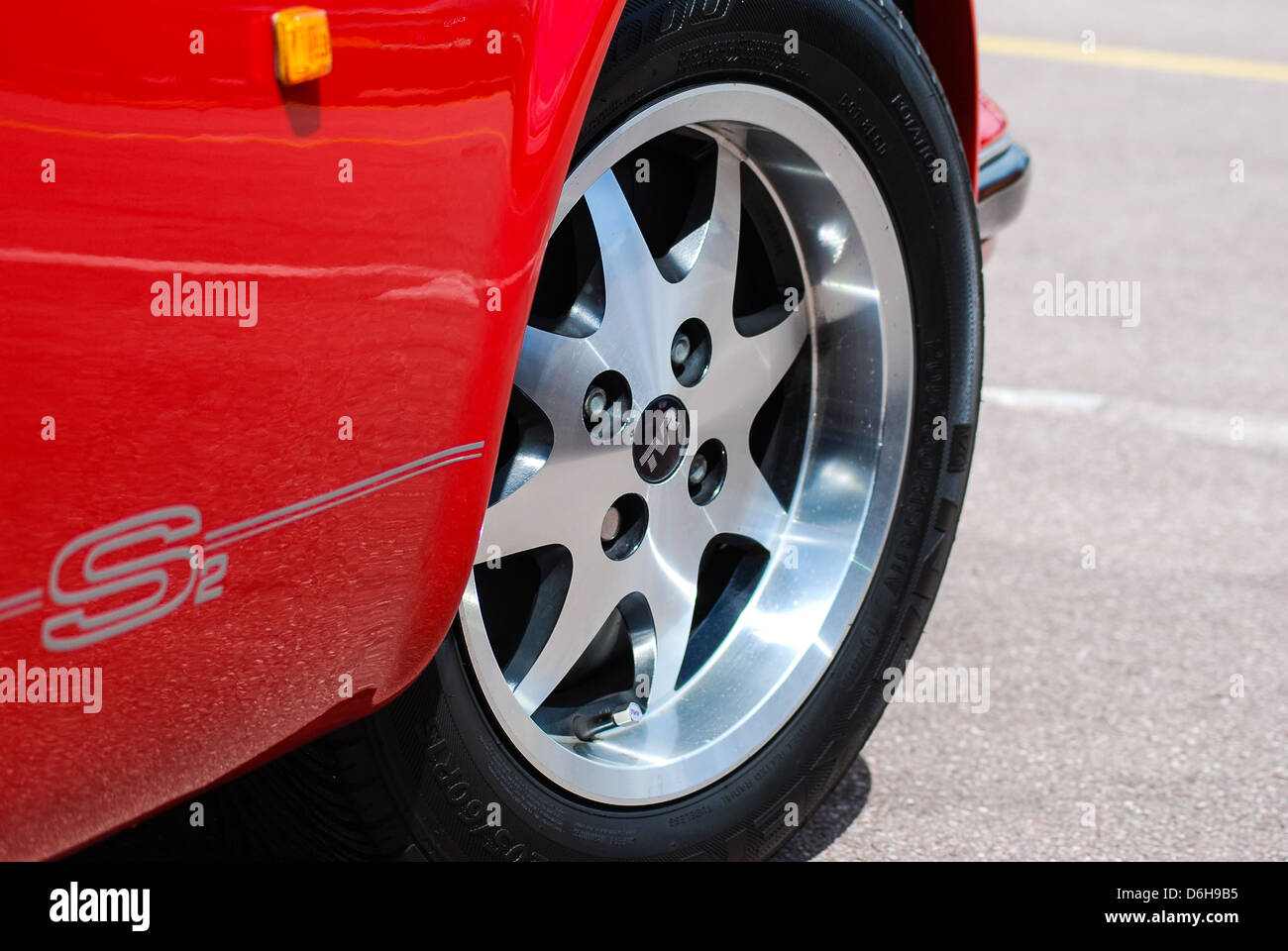 TVR S classic sports car wheel Stock Photo - Alamy