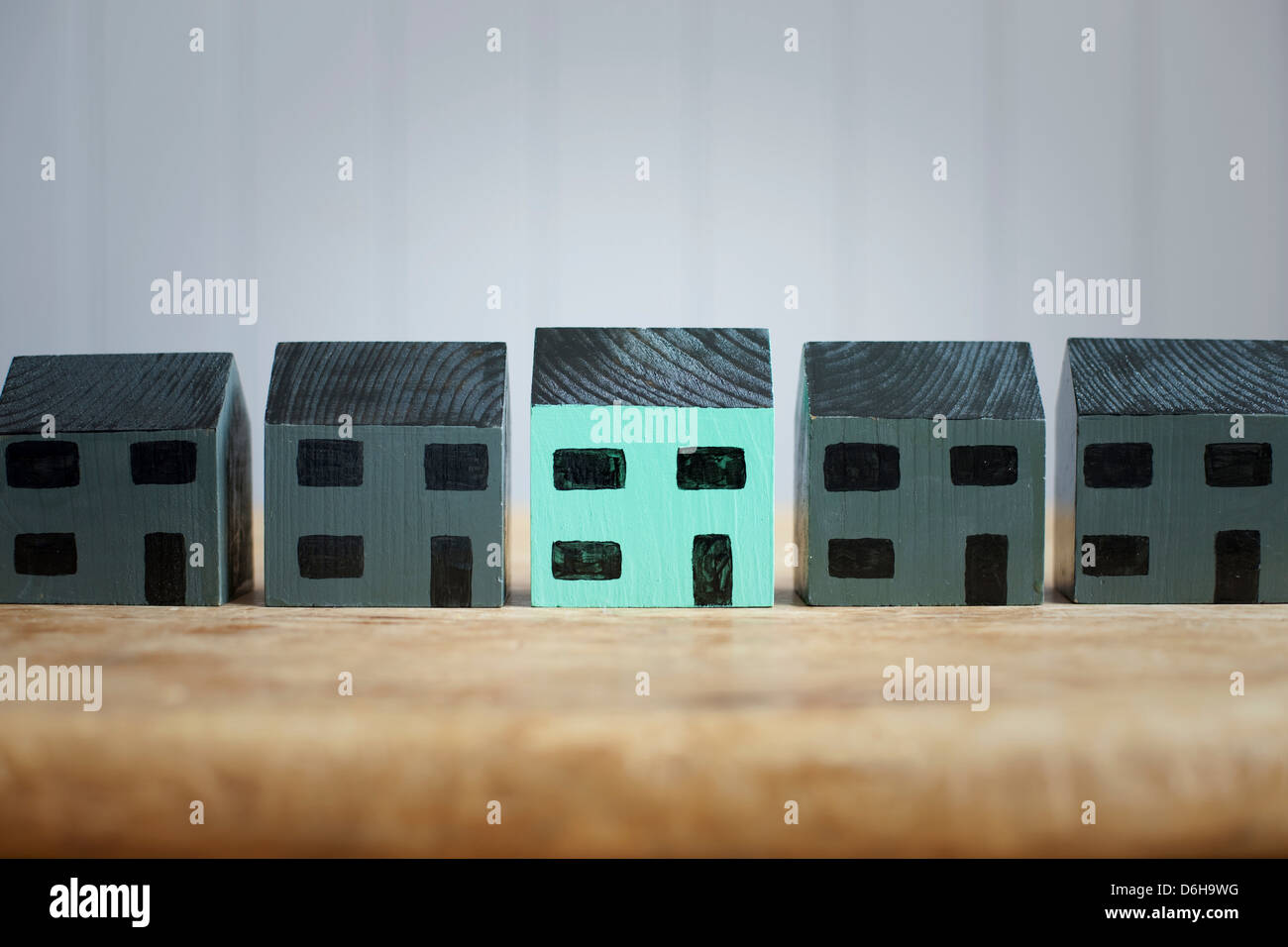 Model houses on counter Stock Photo - Alamy