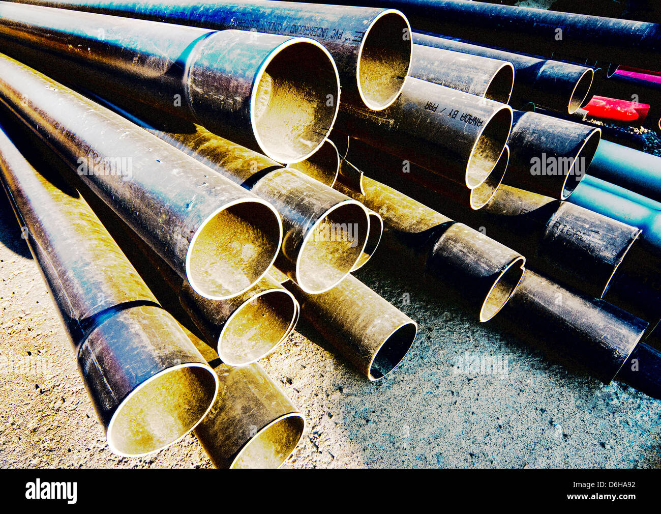 Wide-angle view of PVC tubes Stock Photo - Alamy