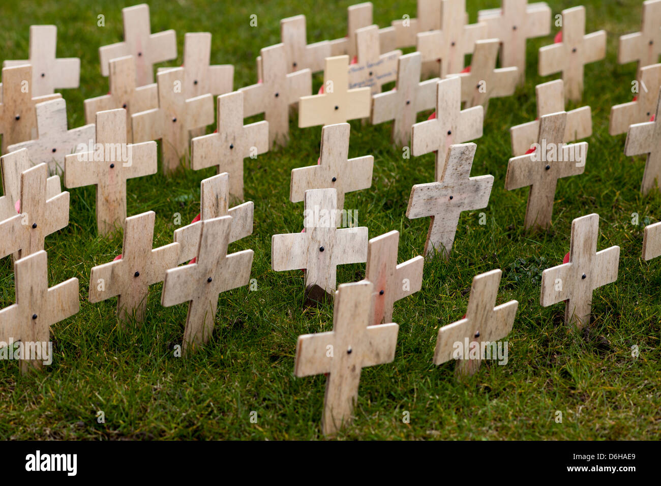 Faded remembrance crosses hi-res stock photography and images - Alamy