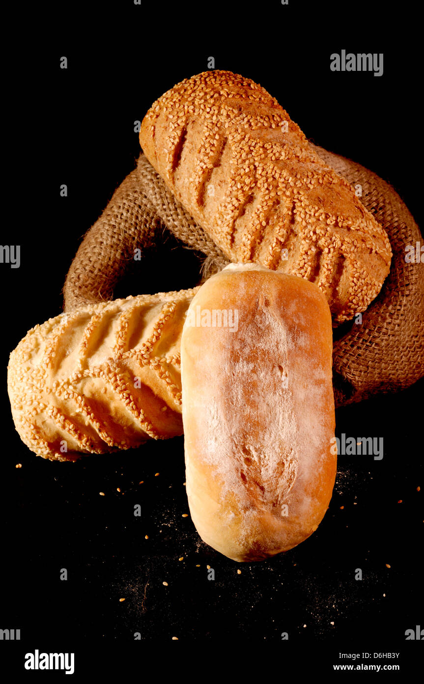 Bread loaves and rolls from a baker Stock Photo - Alamy