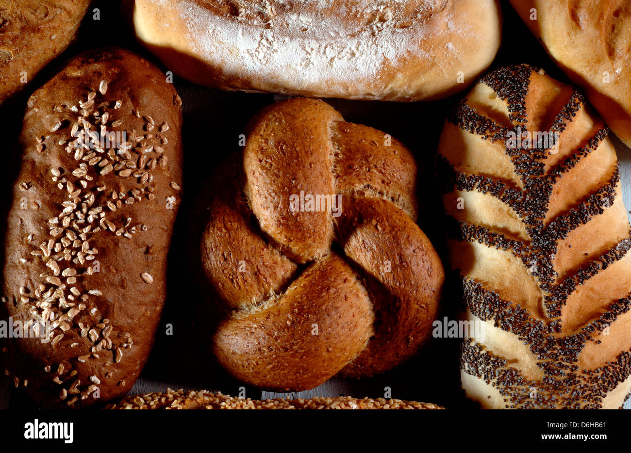 Bread loaves and rolls from a baker Stock Photo - Alamy