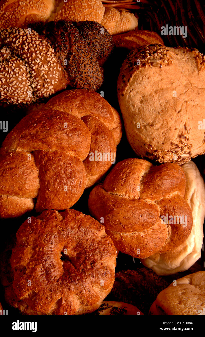 Bread loaves and rolls from a baker Stock Photo - Alamy