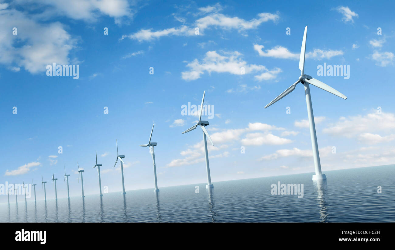 Wind turbines, artwork Stock Photo - Alamy