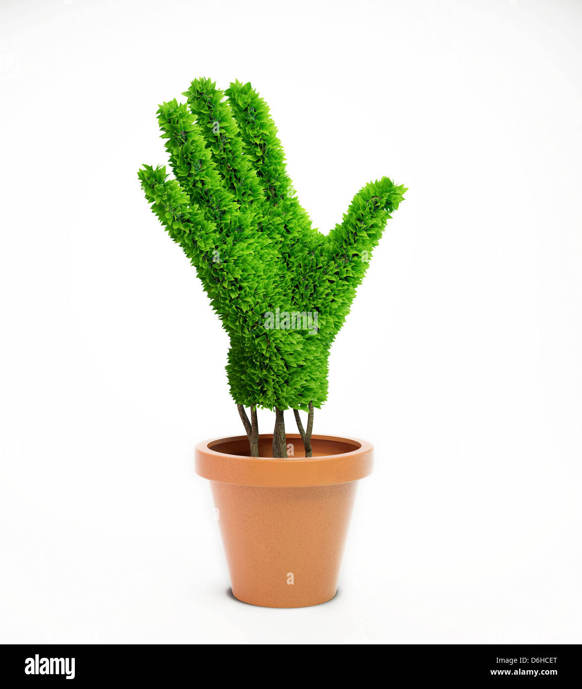 Green fingers, conceptual artwork Stock Photo - Alamy