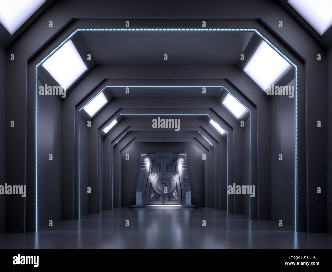 Futuristic corridor, artwork Stock Photo - Alamy