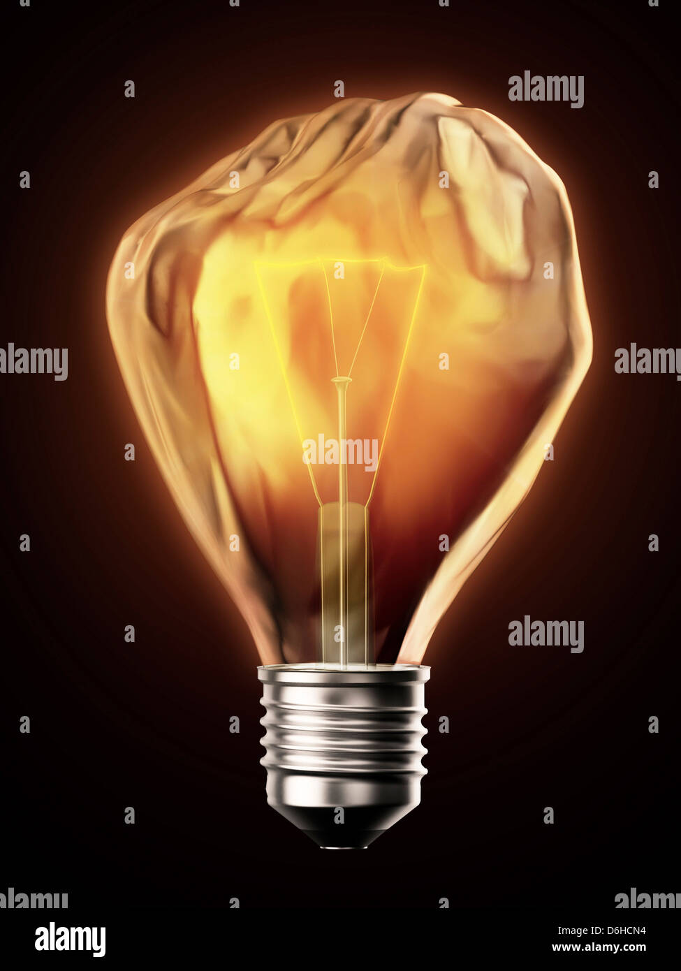 Fist-shaped light bulb, artwork Stock Photo - Alamy