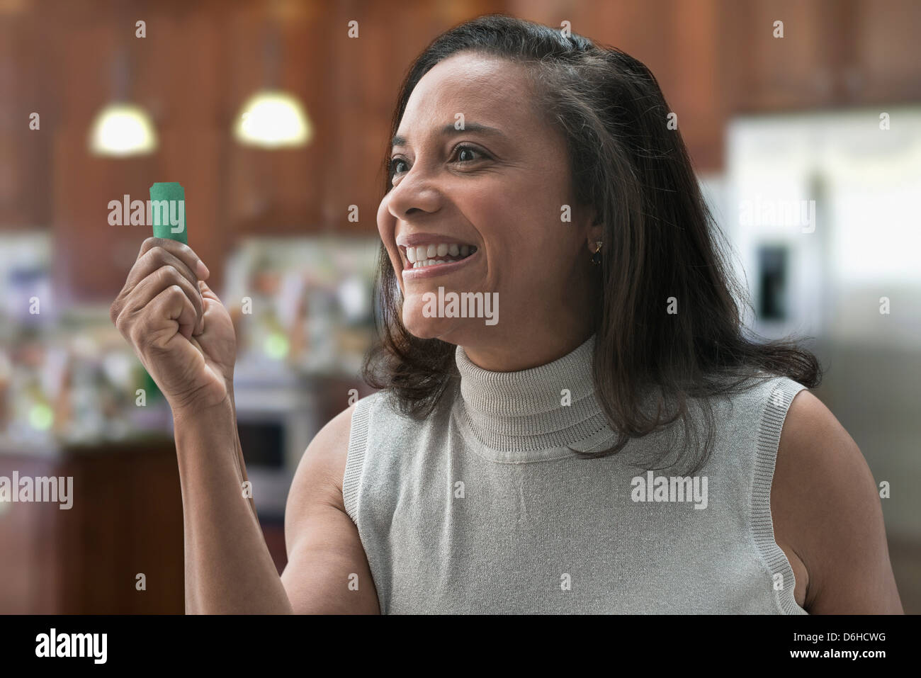 Woman with winning ticket Stock Photo - Alamy