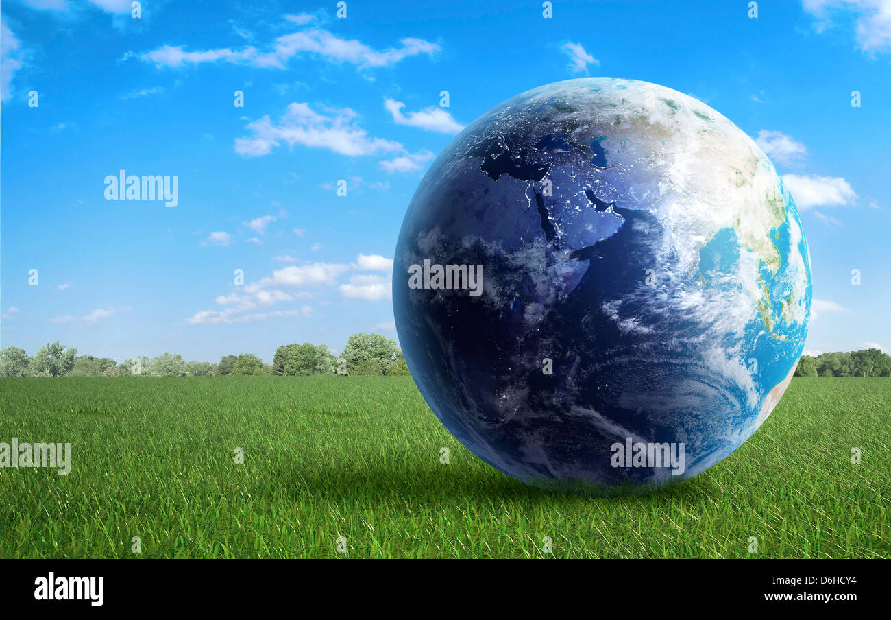 Earth in a field, artwork Stock Photo - Alamy
