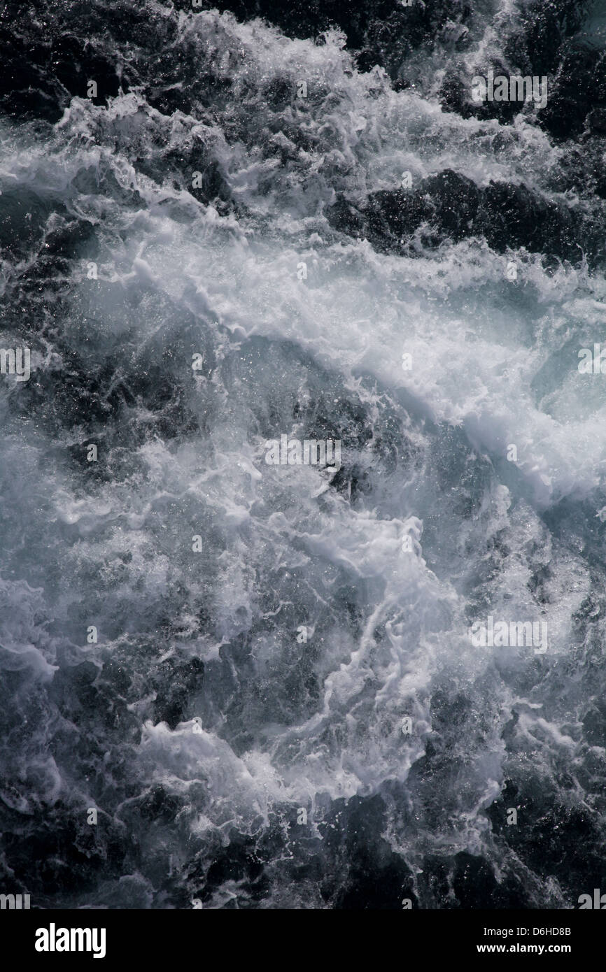Sea water churns at the side of a boat. View from above Stock Photo - Alamy