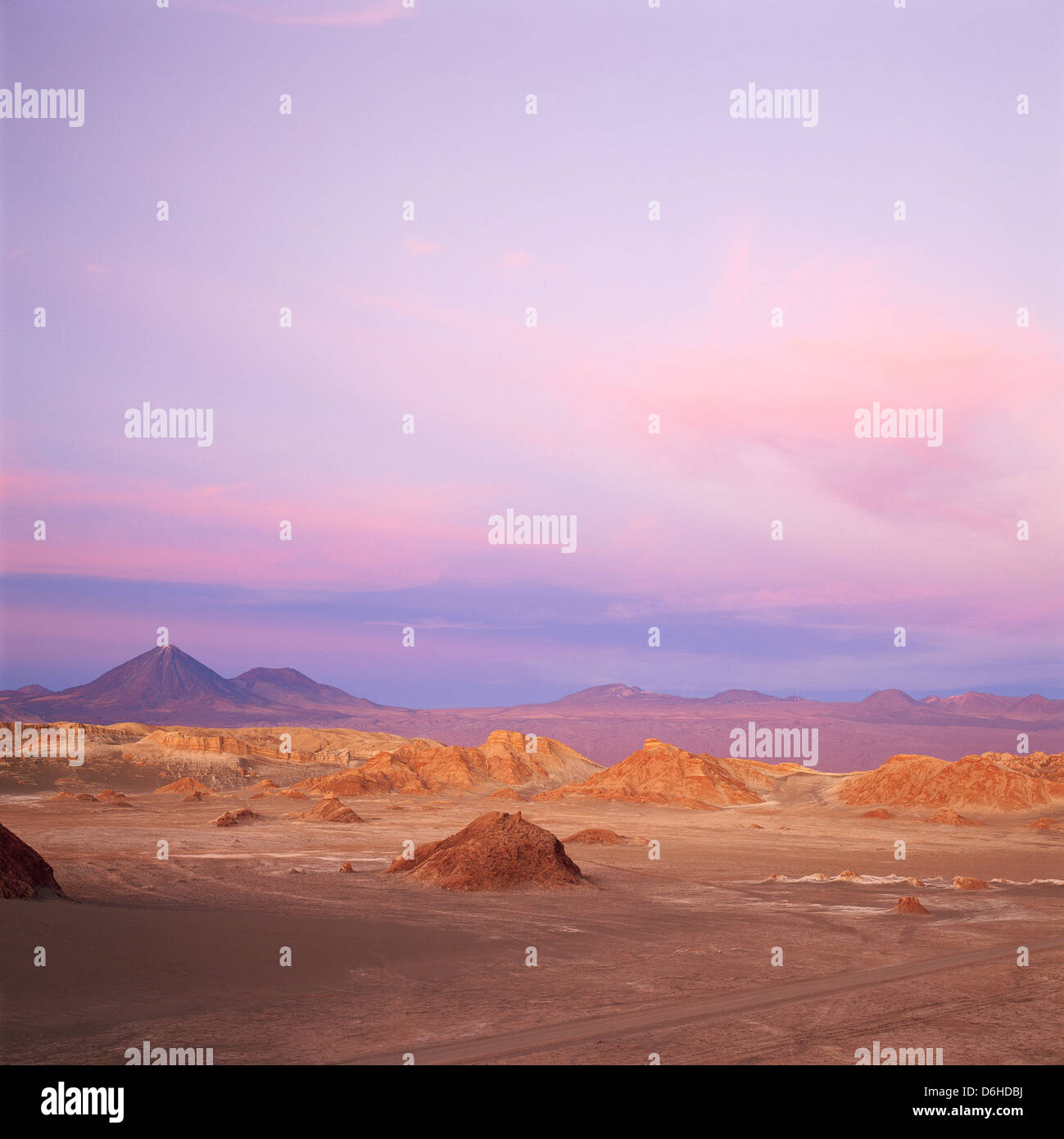 Lincanabur volcano & desert formations, southeast of Calama, Valley of ...