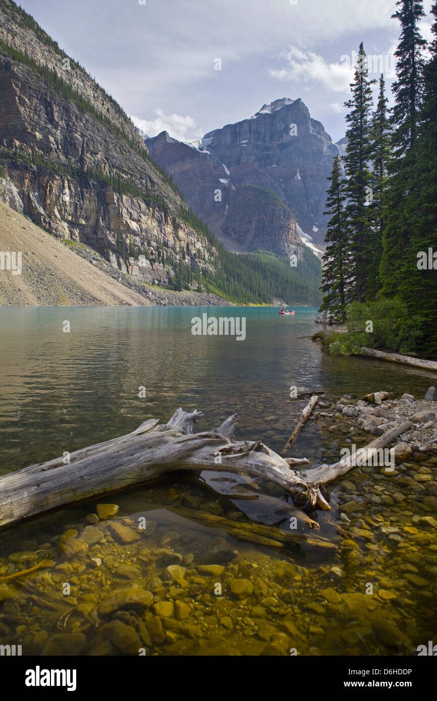 Blue mineralized glacial lake water, Banff National Park, Canada Stock ...