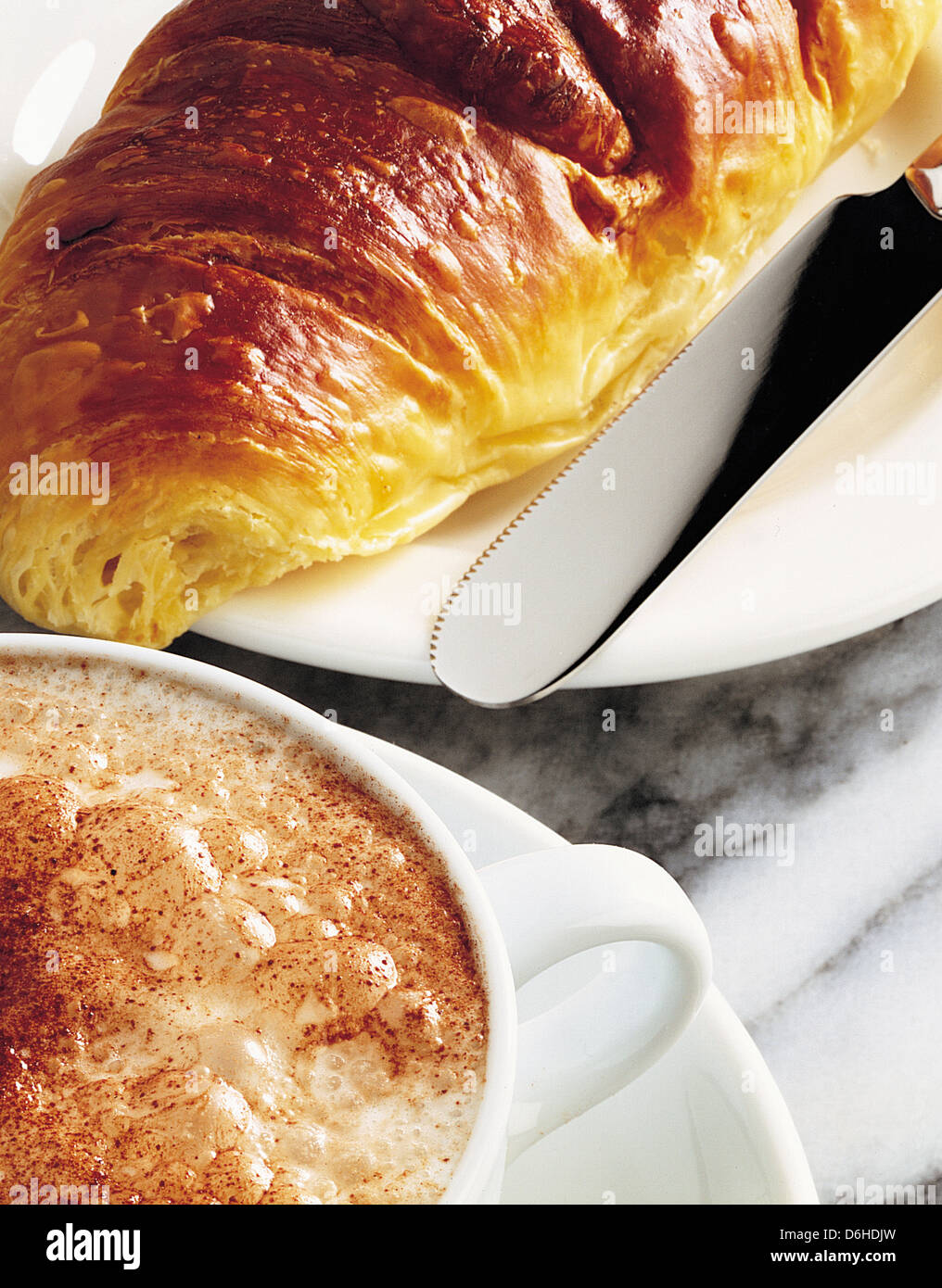 Croissant and cappuccino Stock Photo - Alamy