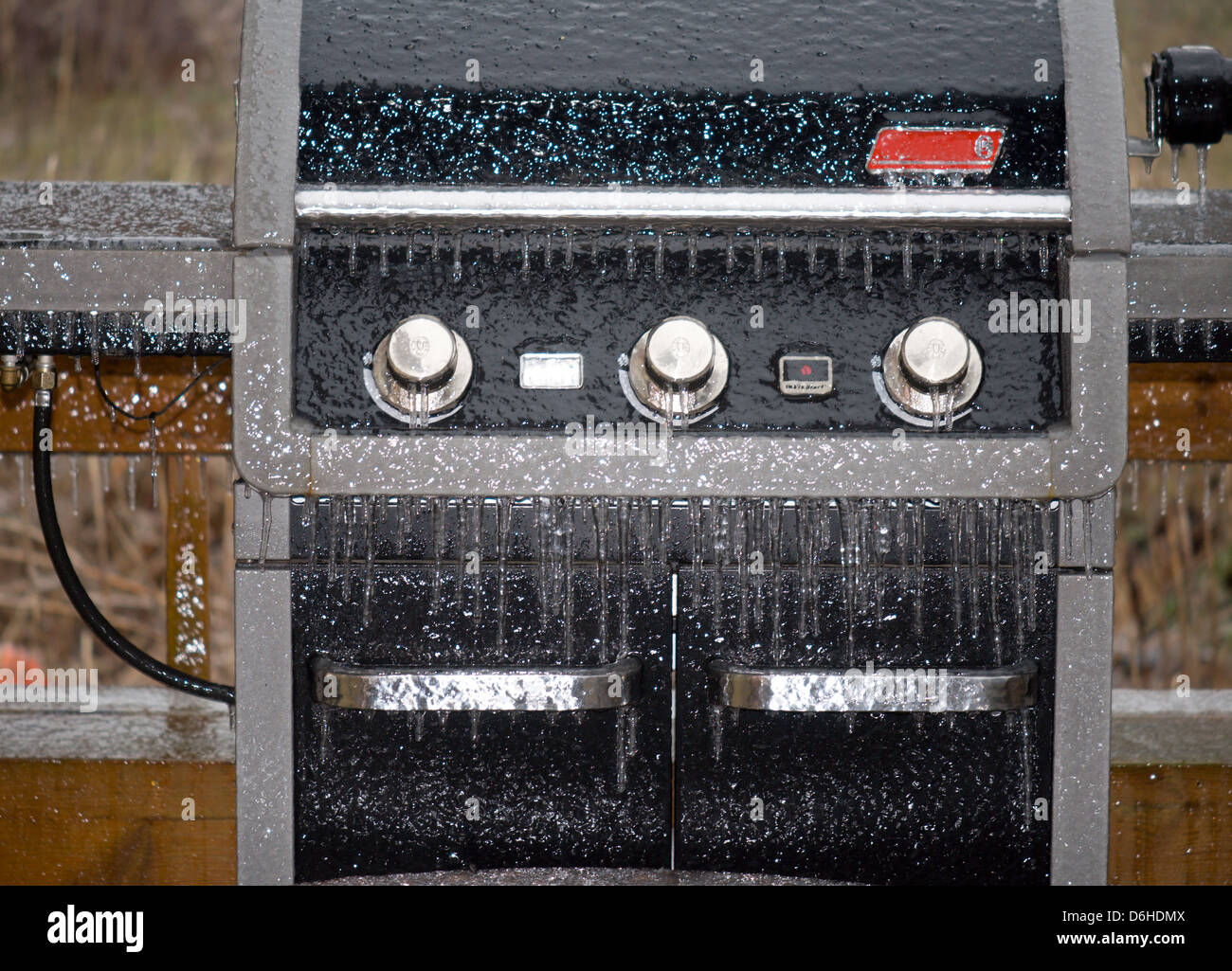 Ice covered Barbeque Stock Photo - Alamy