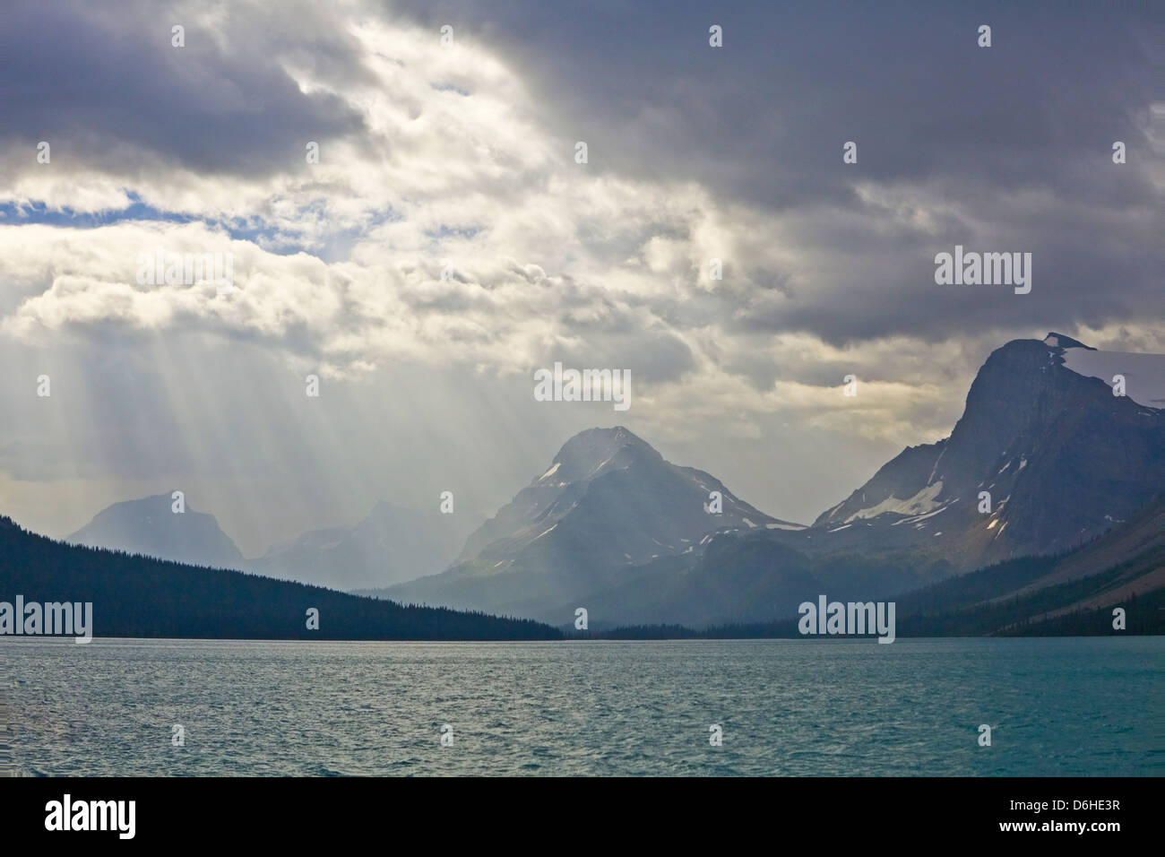 Blue mineralized glacial lake water, Banff National Park, Canada Stock ...