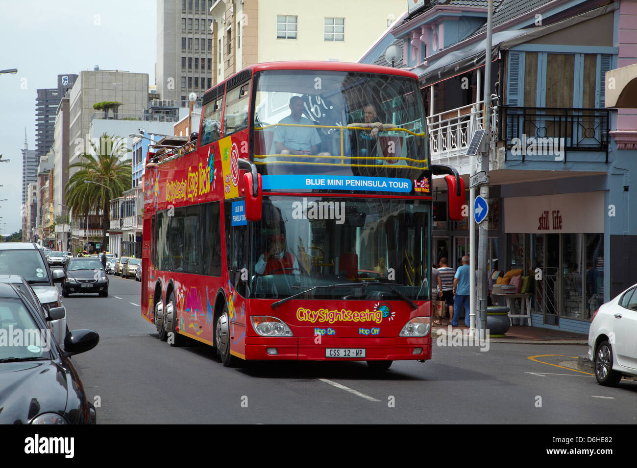 Sightseeing bus, Long Street, central Cape Town, South Africa Stock ...