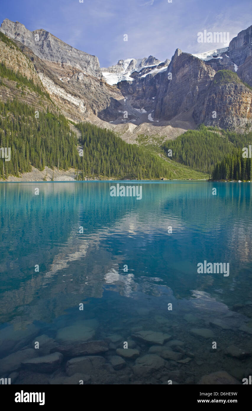 Blue mineralized glacial lake water, Banff National Park, Canada Stock ...
