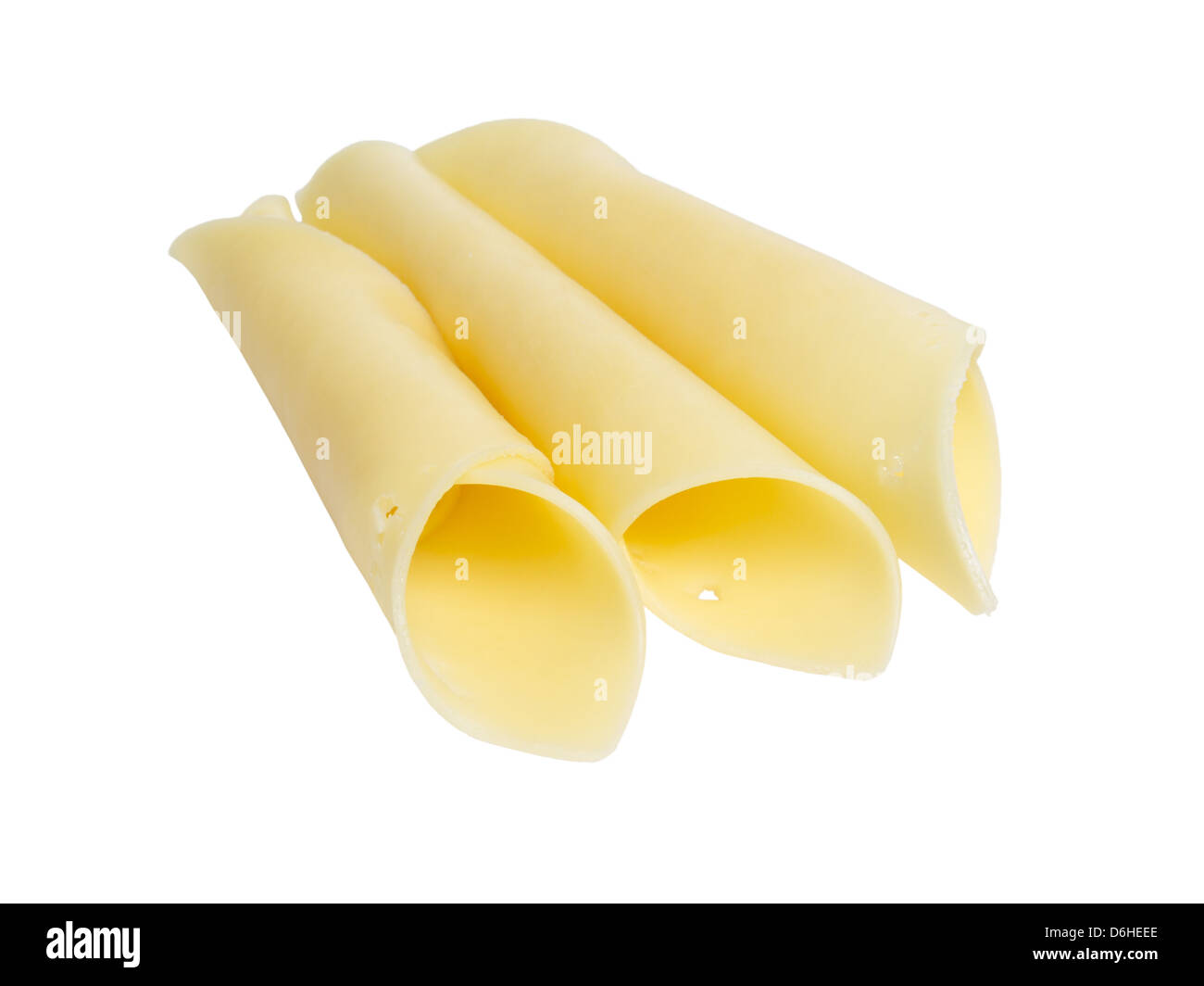 folded slices of edam cheese, isolated on white Stock Photo - Alamy