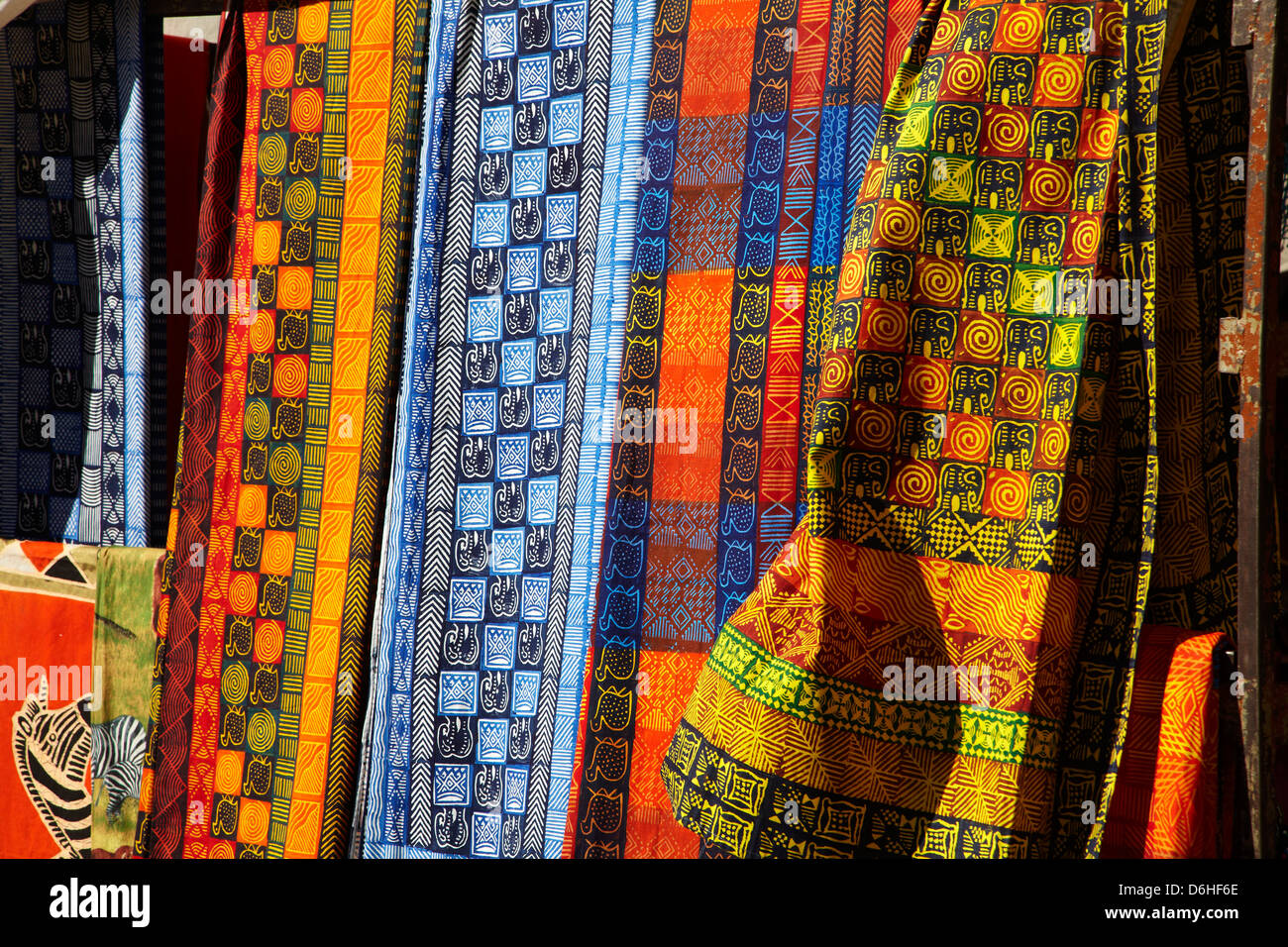 Cloth stall, African curio market, Greenmarket Square (1696), Cape Town ...