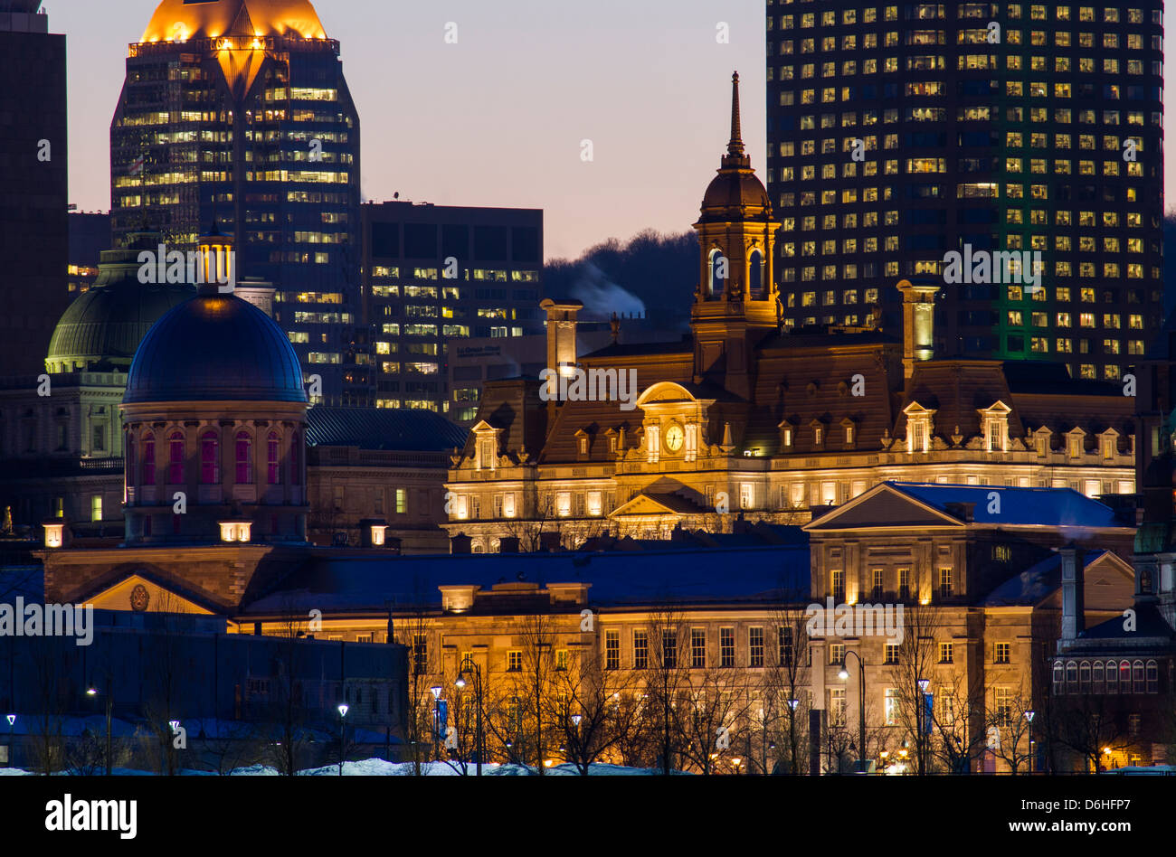 Montreal City Hall and Marche Bonsecours the marketplace of Vieux ...