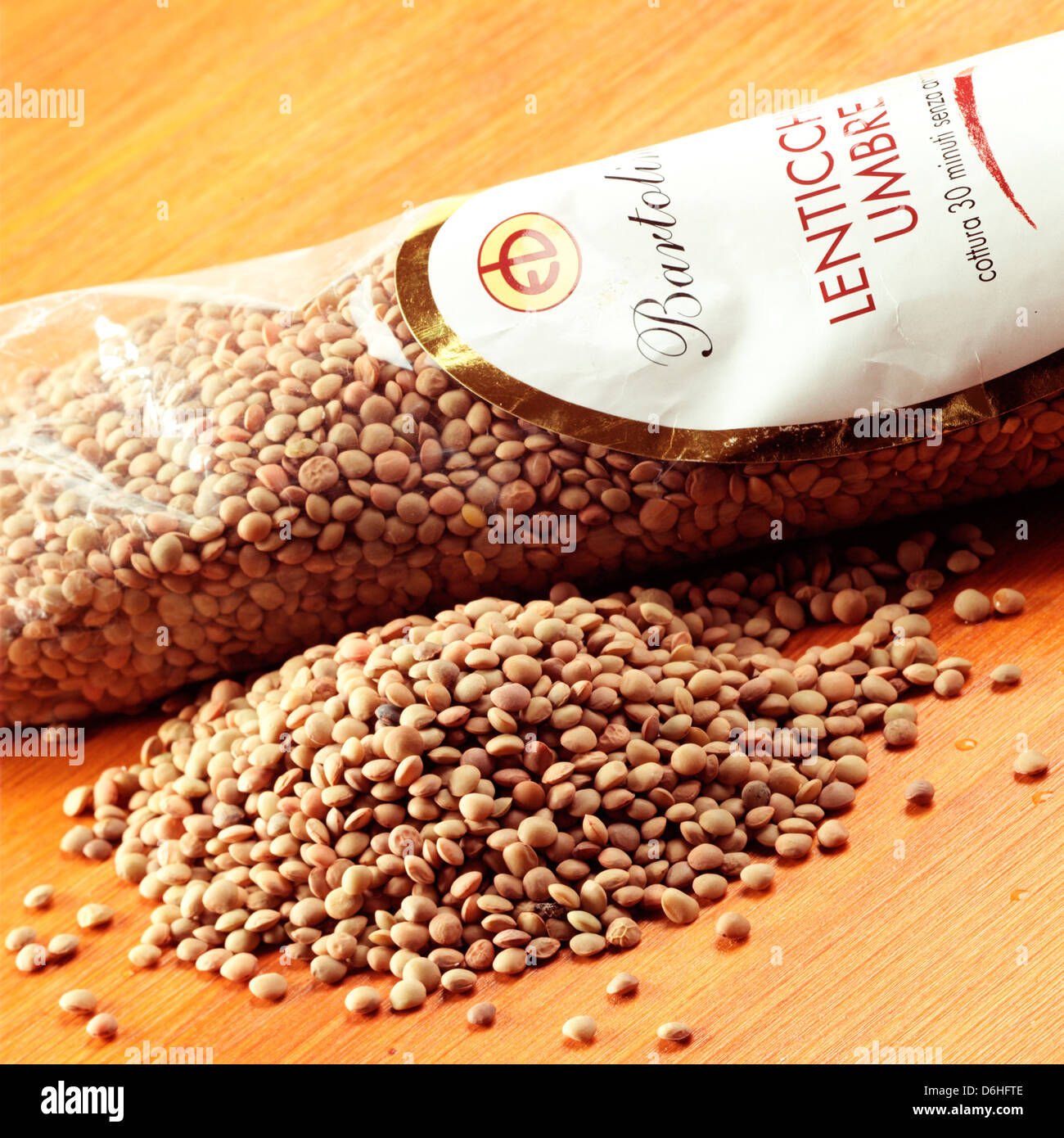 Packet of lentils Stock Photo - Alamy