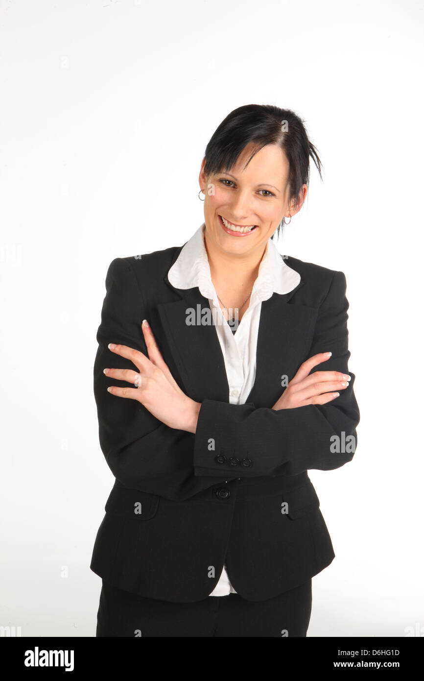 Business Woman folding arms Stock Photo - Alamy