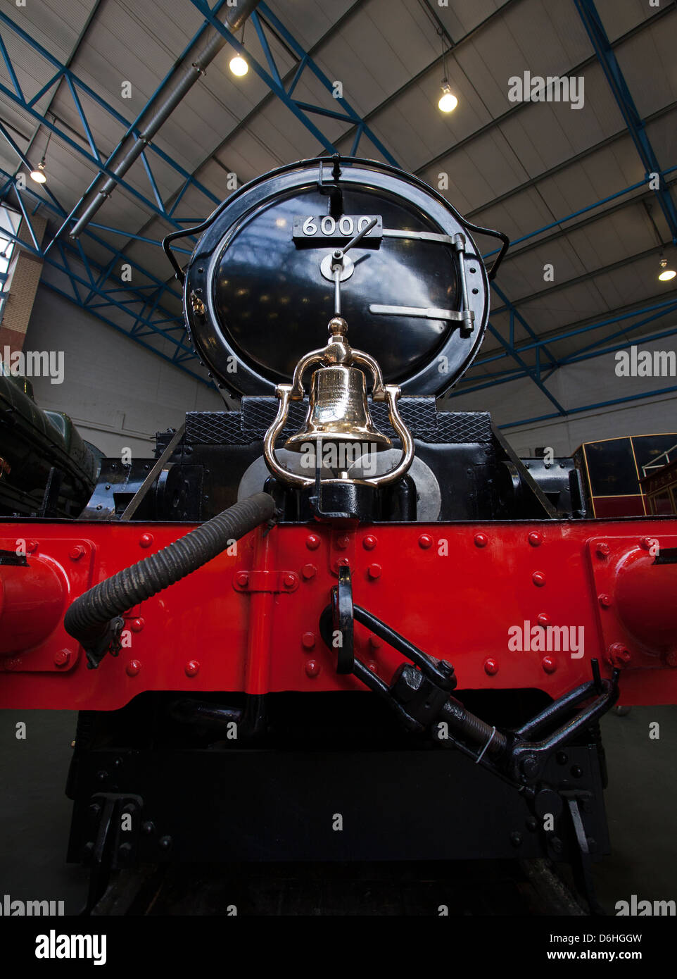 Bell on the front of Locomotive King George V Stock Photo - Alamy