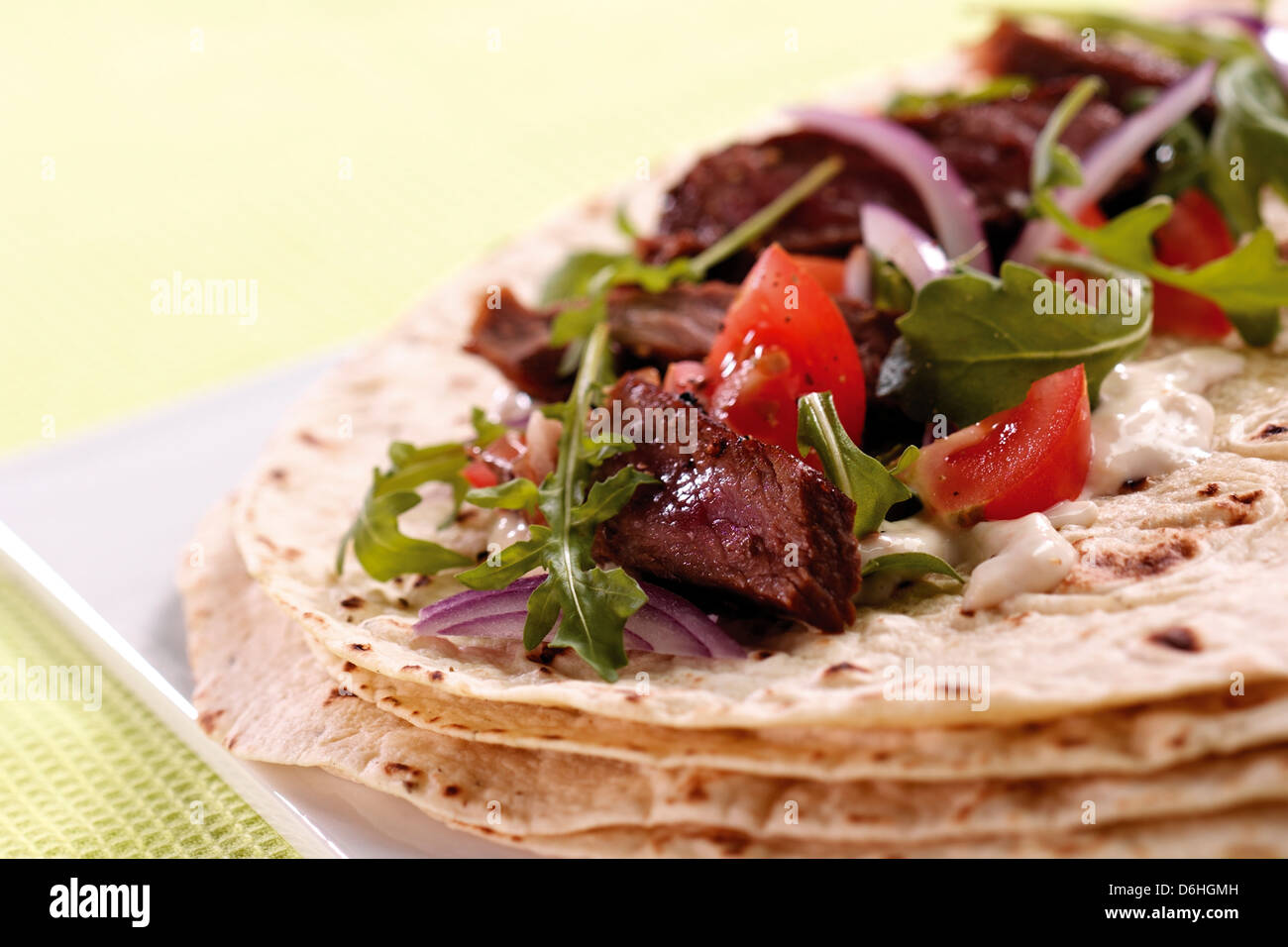 Steak wrap landscape Stock Photo - Alamy