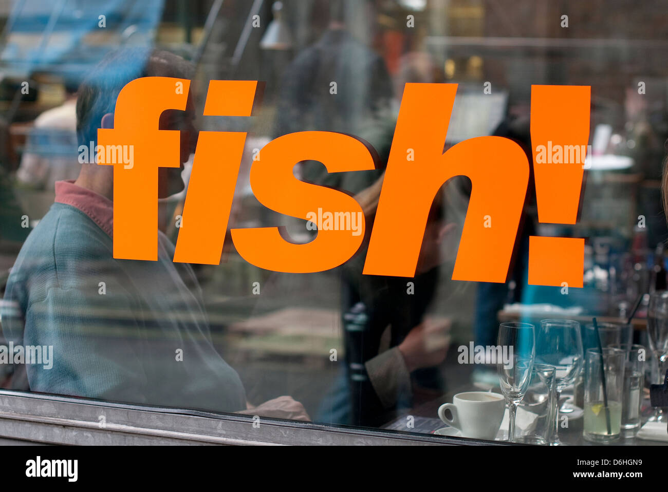 fish restaurant sign, london, england Stock Photo - Alamy