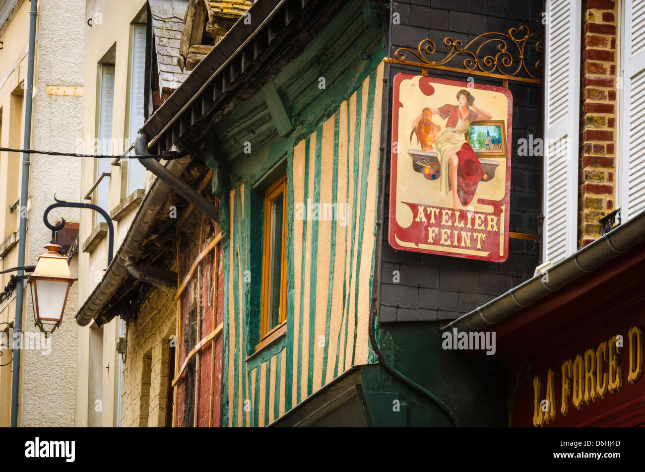 Shops and galleries, Honfleur, Normandy, France Stock Photo - Alamy